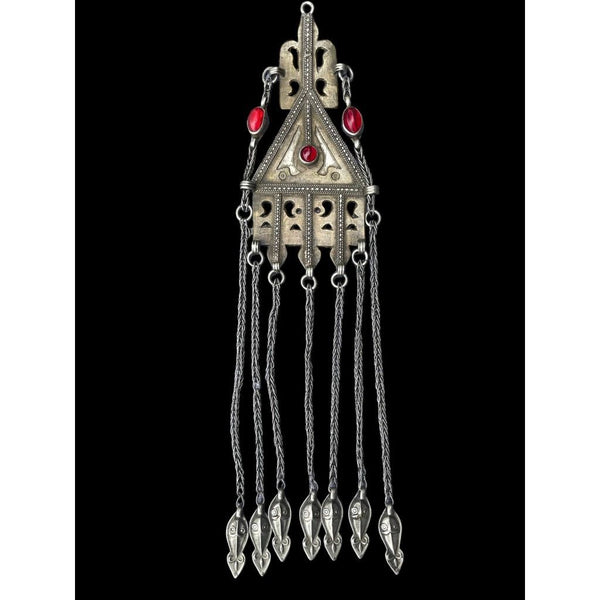 Antique Turkmen Temporal Ornament with Long Dangles - Rita Okrent Coll ...