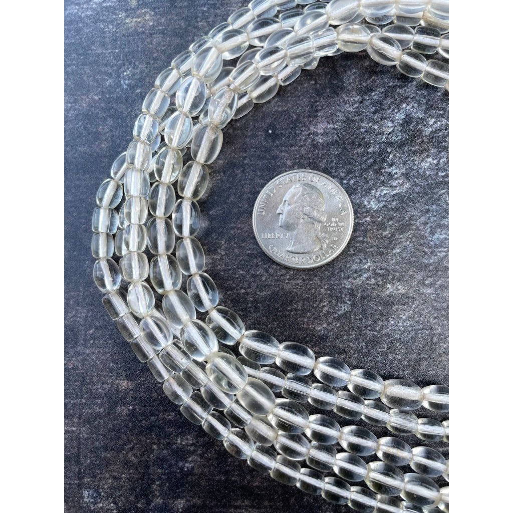 Mixed Vintage Bohemian Clear Glass Beads From The African Trade Rita