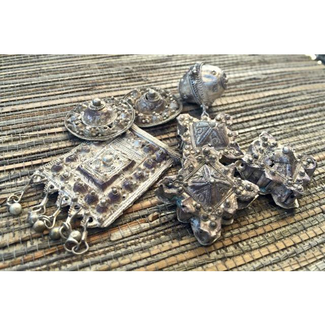 Mauritanian or Songhai Silver Rectangular Headdress Pendant with ...