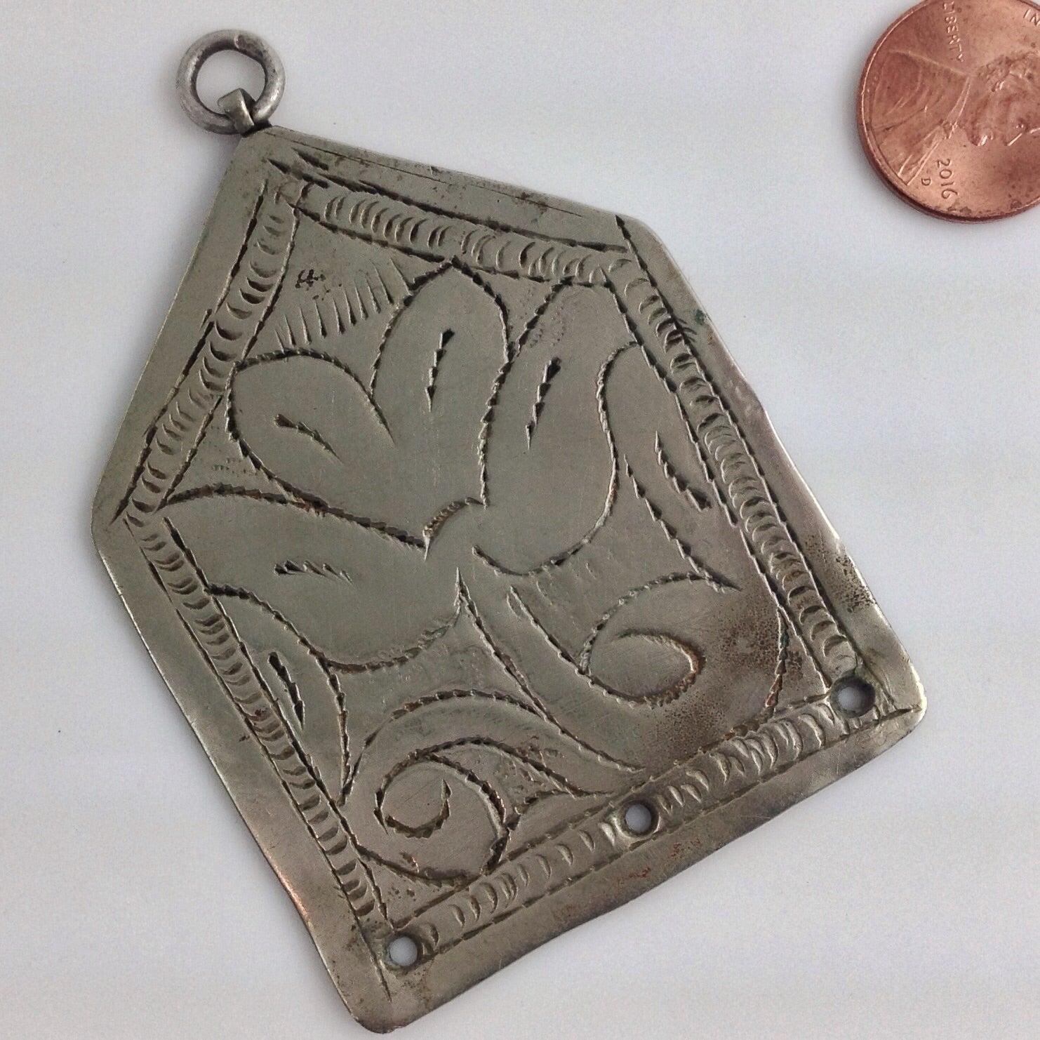 Vintage Siwa Oasis Coin Silver Etched Focal Pendant, Egypt - Rita ...