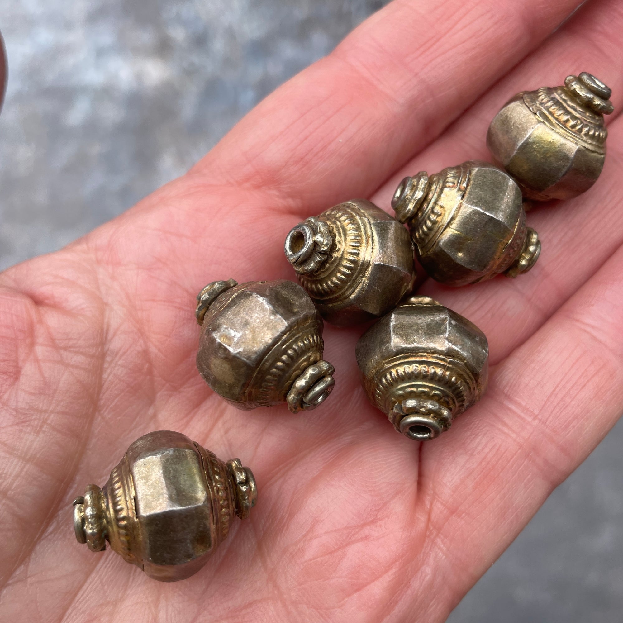 Favorite Antique Gold Washed Gilded Sterling Silver Beads From Sri